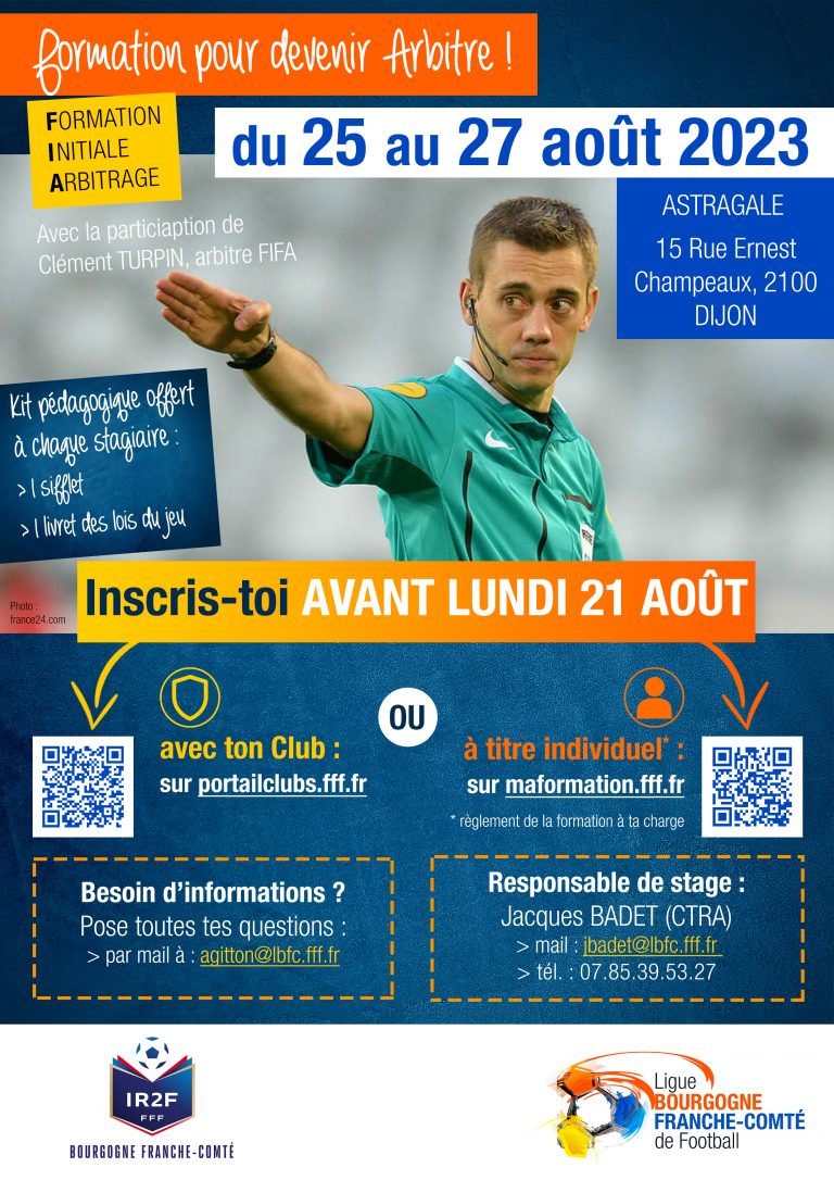 Inscription : Formation Initiale d’Arbitre (COMPLET) – LIGUE BOURGOGNE ...
